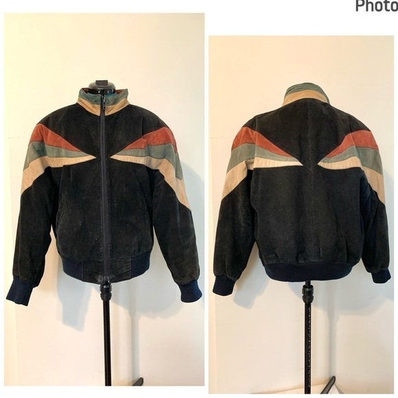 Vintage | Jackets & Coats | Vintage Suede Leather Bomber Jacket 9s 90s ...